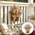 Artificial Flower Hanging Basket with Bow Rustic Front Door Decor ...
