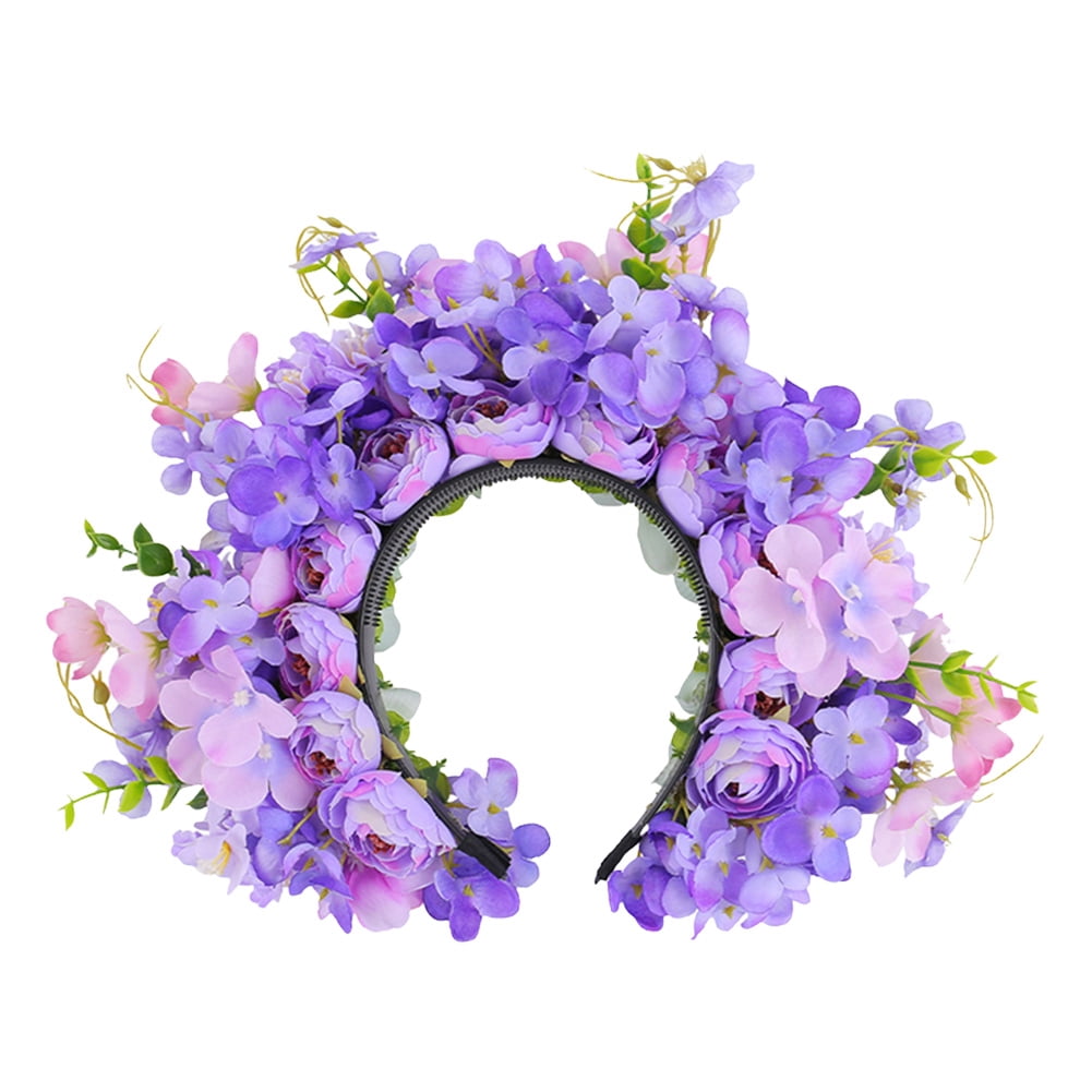 Artificial Flower Headband Floral Wreath Headband Girls Headdress Faux ...