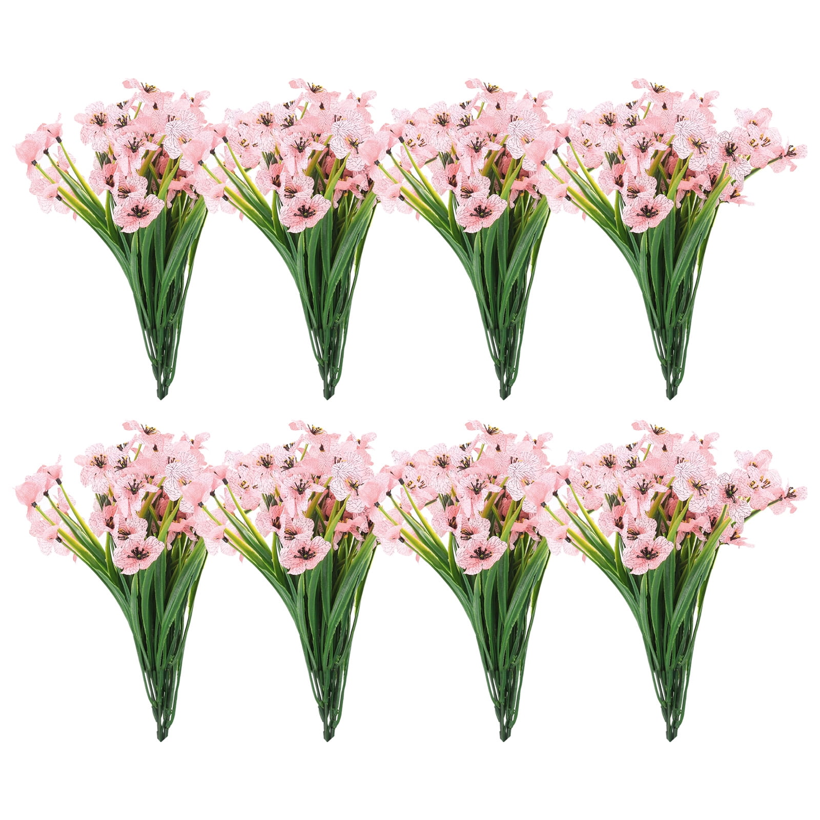 Artificial Flower Heads, Plastic Fake Plants Hydrangea Pink Faux ...