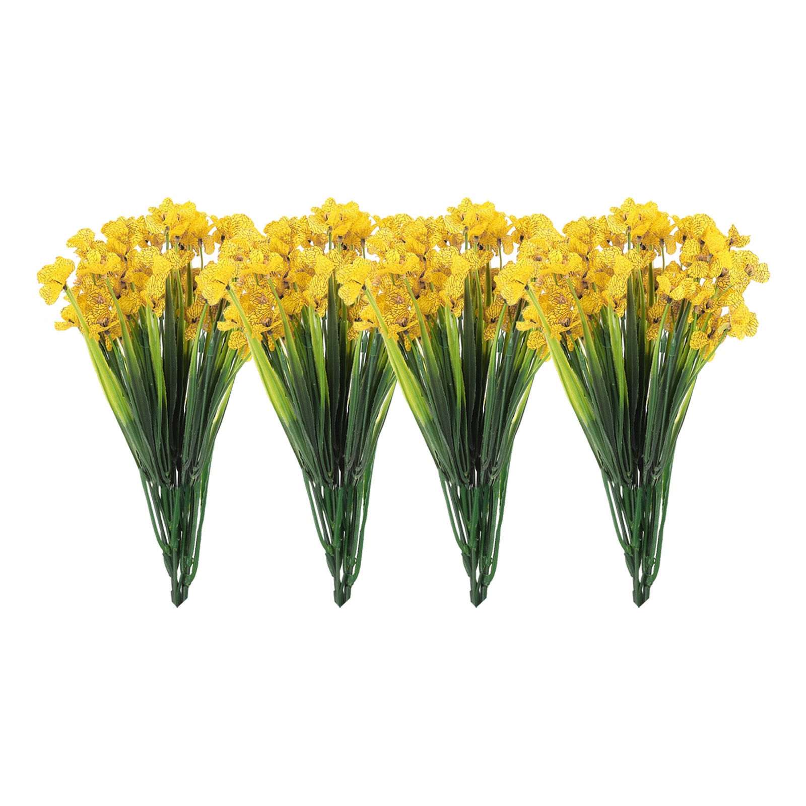 Artificial Flower Heads, Plastic Fake Plants Hydrangea Yellow Faux ...