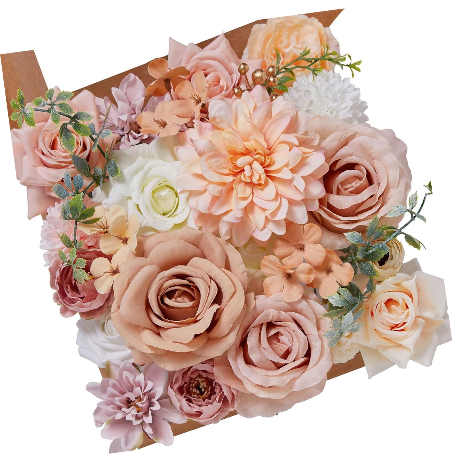 Artificial Flower Leaf Gift Box Set with Stems for Wedding Bouquets ...