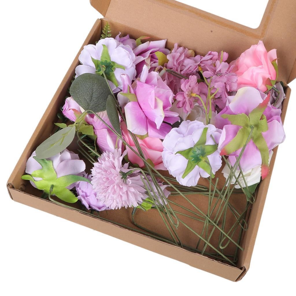 Artificial Flower Leaf Gift Box Set with Stems for Wedding Flowers ...