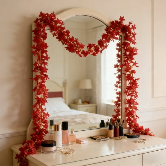 Artificial Flower Lifelike Silk Lilac Vine Garland – 82" Hanging Floral ...