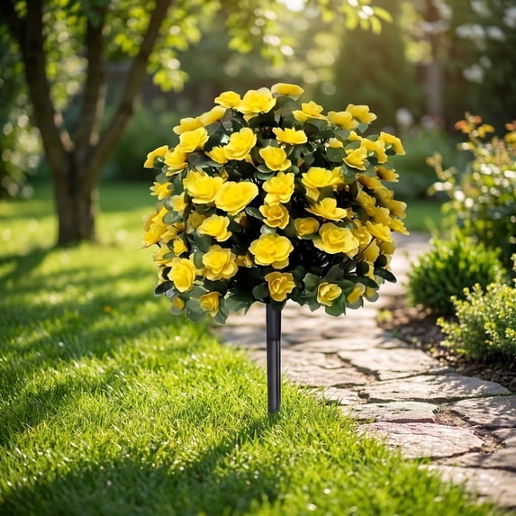 Artificial Flower, Outdoor Garden Stake Decoration 20 in, Realistic ...