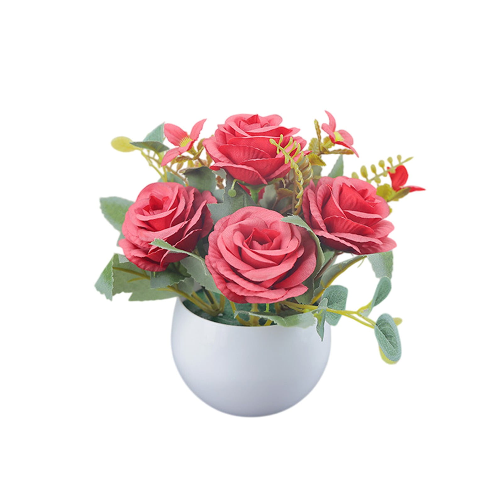 Artificial Flower Potted Plant, Table Decor Small Fake Flowers Vase ...