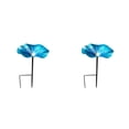 Artificial Flower-Shaped Bird Bath and Feeder - Metal Ground Stake Bird ...