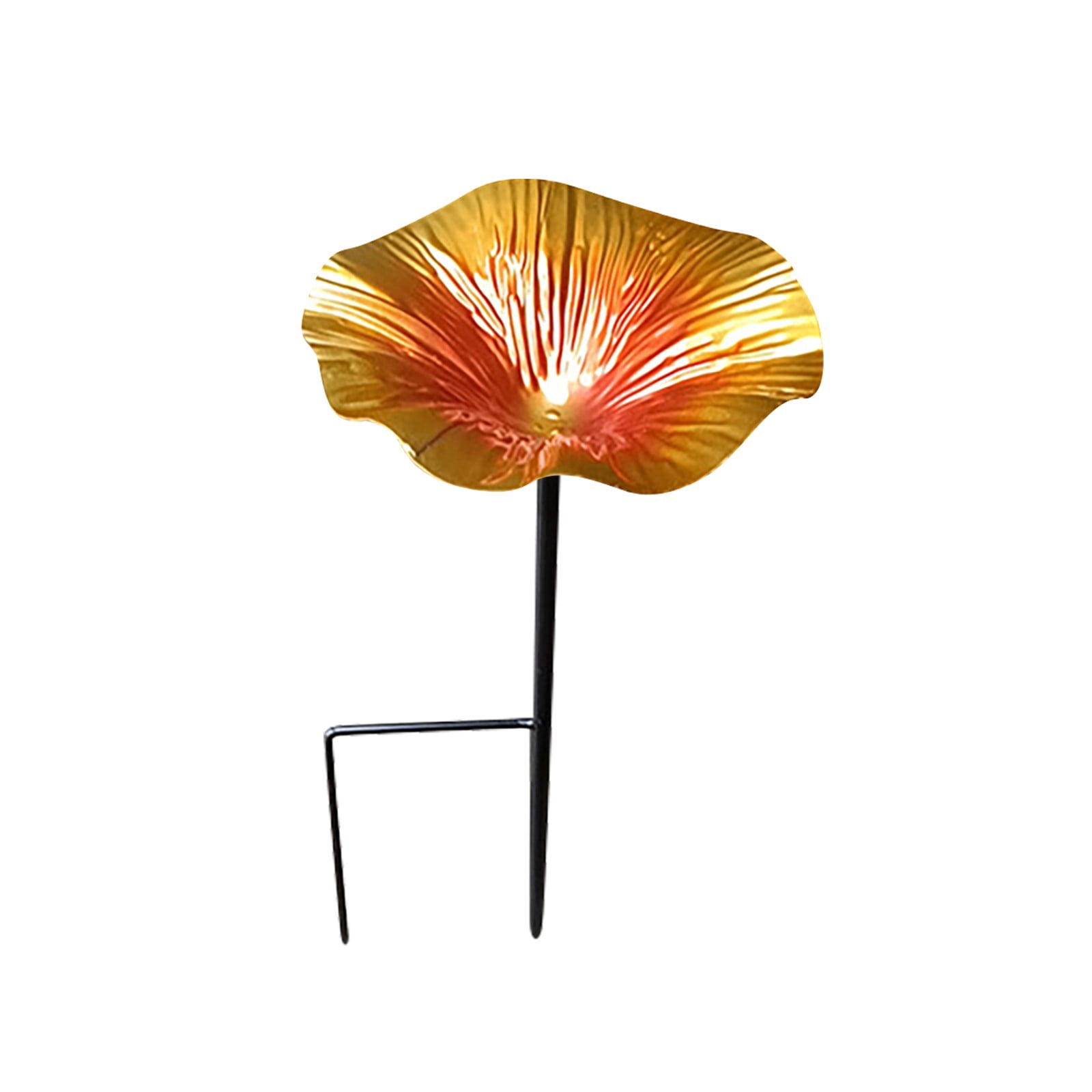 Artificial Flower-Shaped Bird Bath and Feeder - Metal Ground Stake Bird ...
