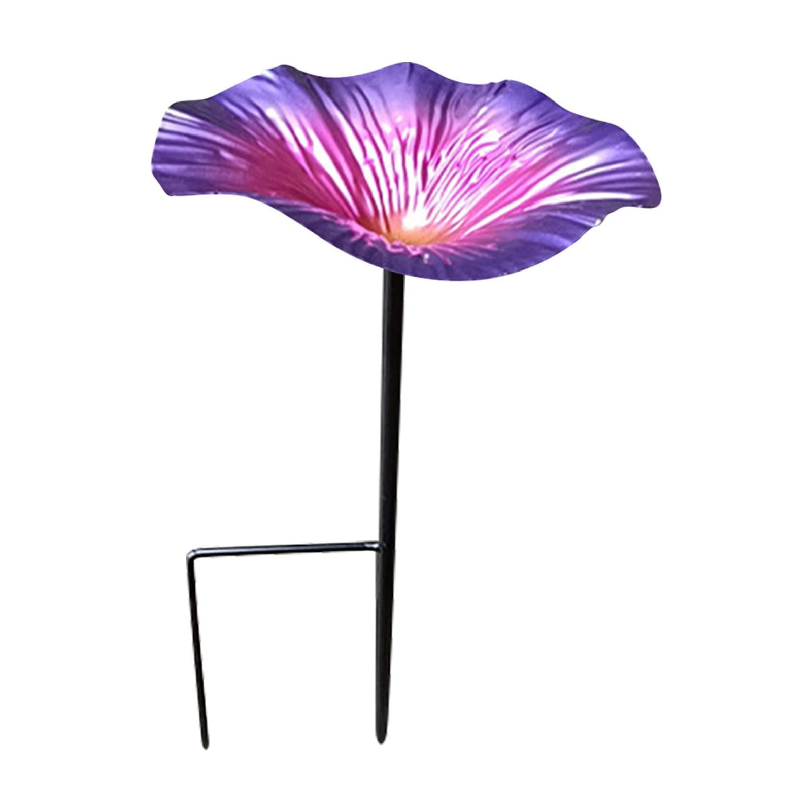 Artificial Flower-Shaped Bird Bath and Feeder - Metal Ground Stake Bird ...