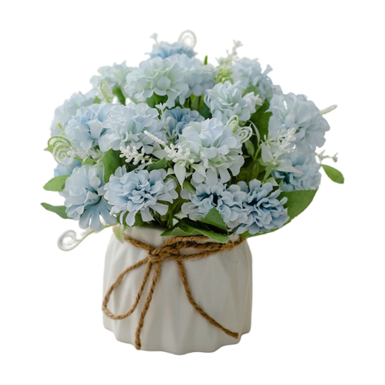 Artificial Flower With Small Ceramic Vase - 7-inch Bendable Silk Flower ...