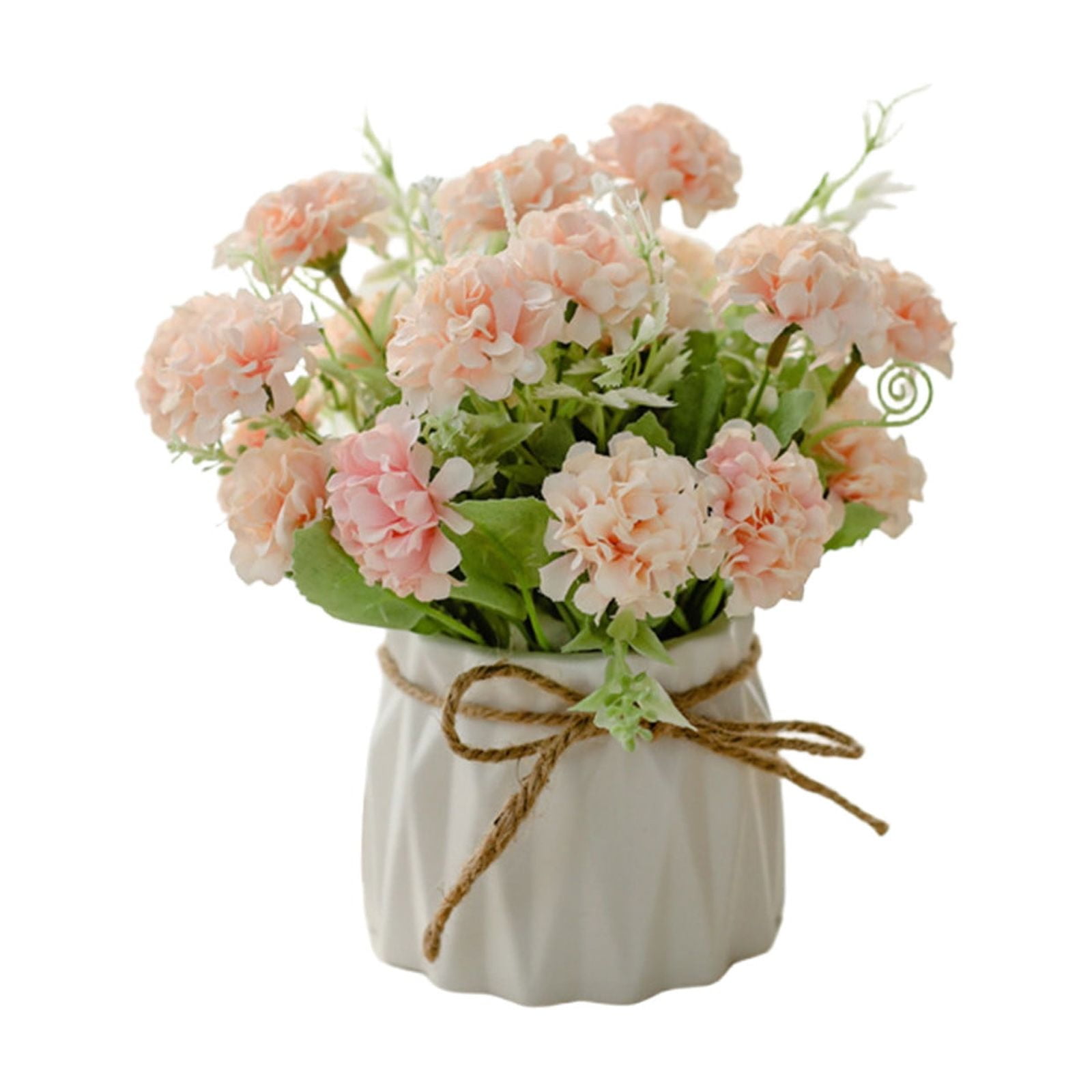 Artificial Flower With Small Ceramic Vase - 7-inch Bendable Silk Flower ...