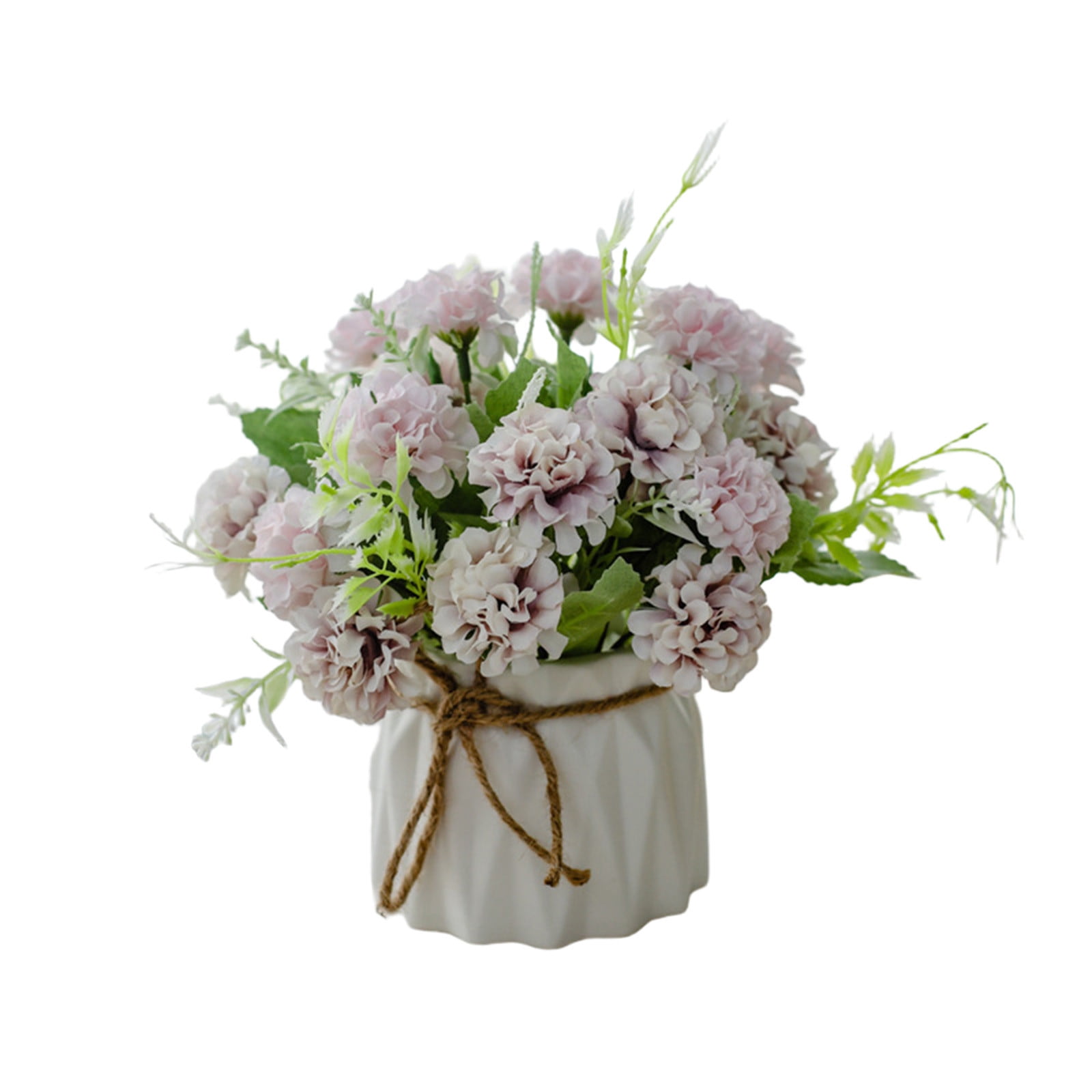 Artificial Flower With Small Ceramic Vase - 7-inch Bendable Silk Flower ...