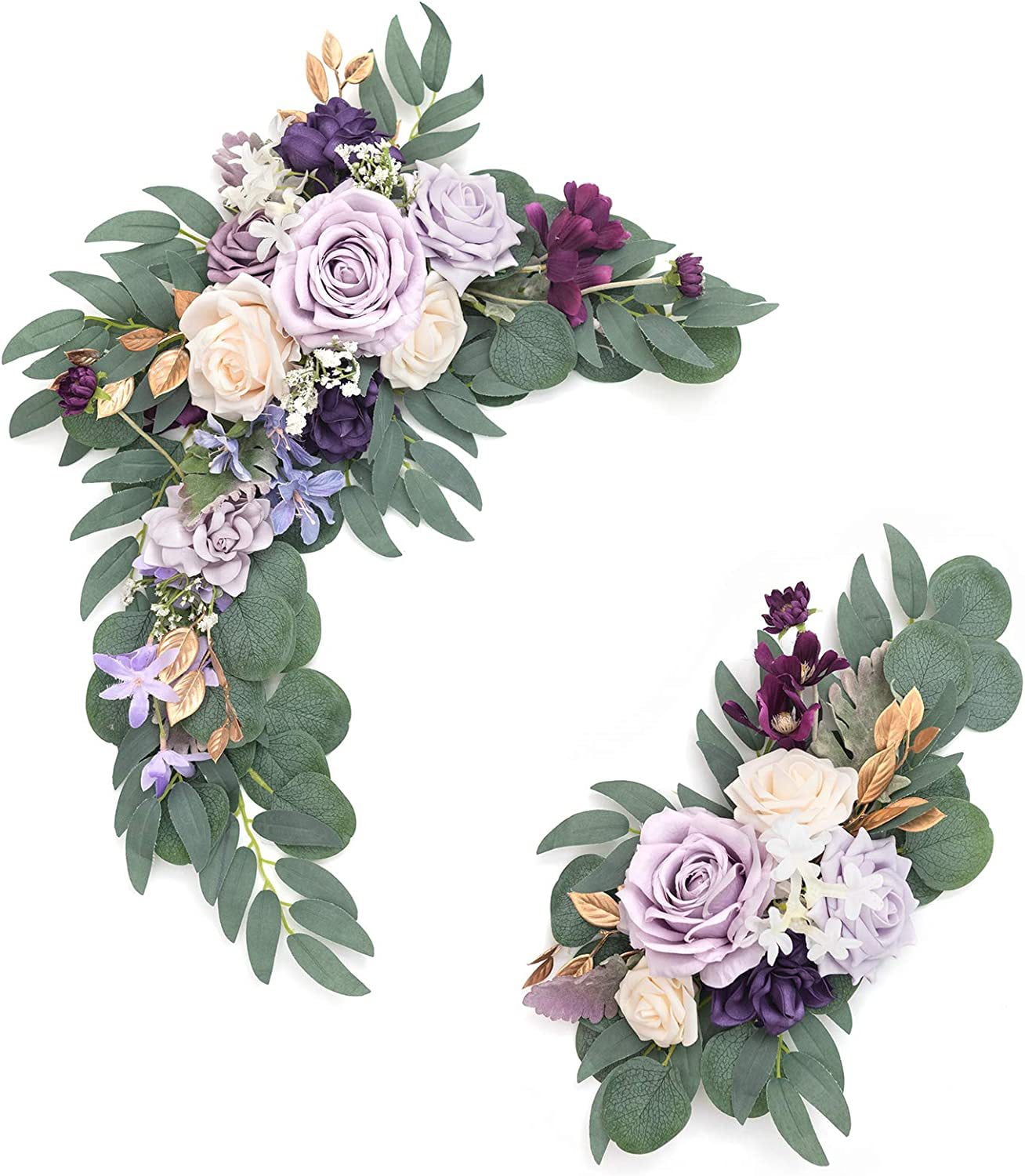 Artificial Flower Swag Set, Roofei Wedding Arch Floral Swags for ...
