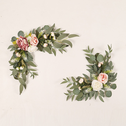 Artificial Flower Swag Wedding Arch Decor 2pcs Flower Swag Arrangements ...