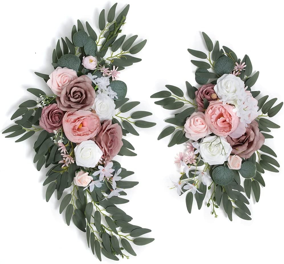 Artificial Flower Swag Wedding Arch Flowers Set of 2 Rose Flower Swag ...