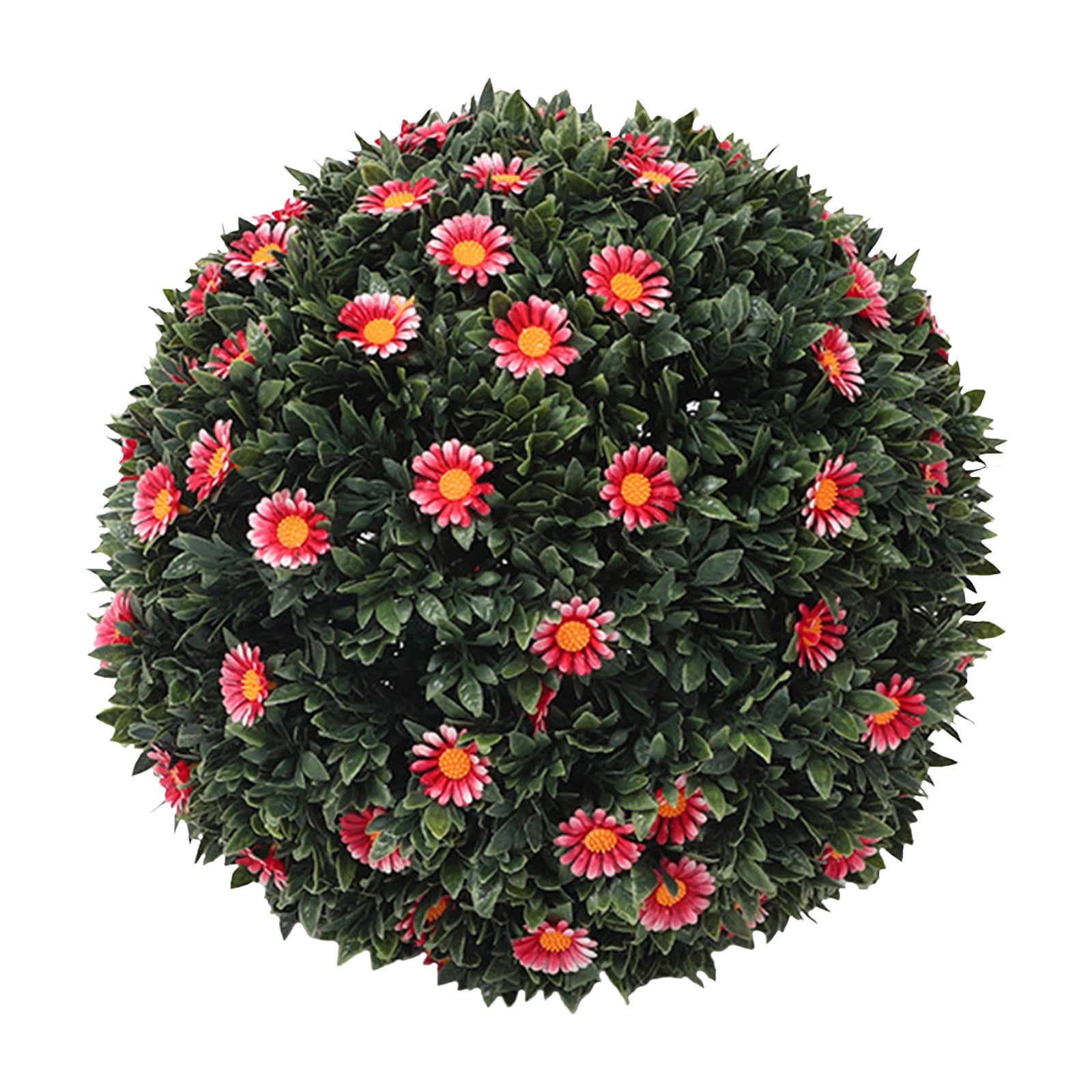 Artificial Flower Topiary Ball, Daisy Flower Faux Boxwood Decorative ...