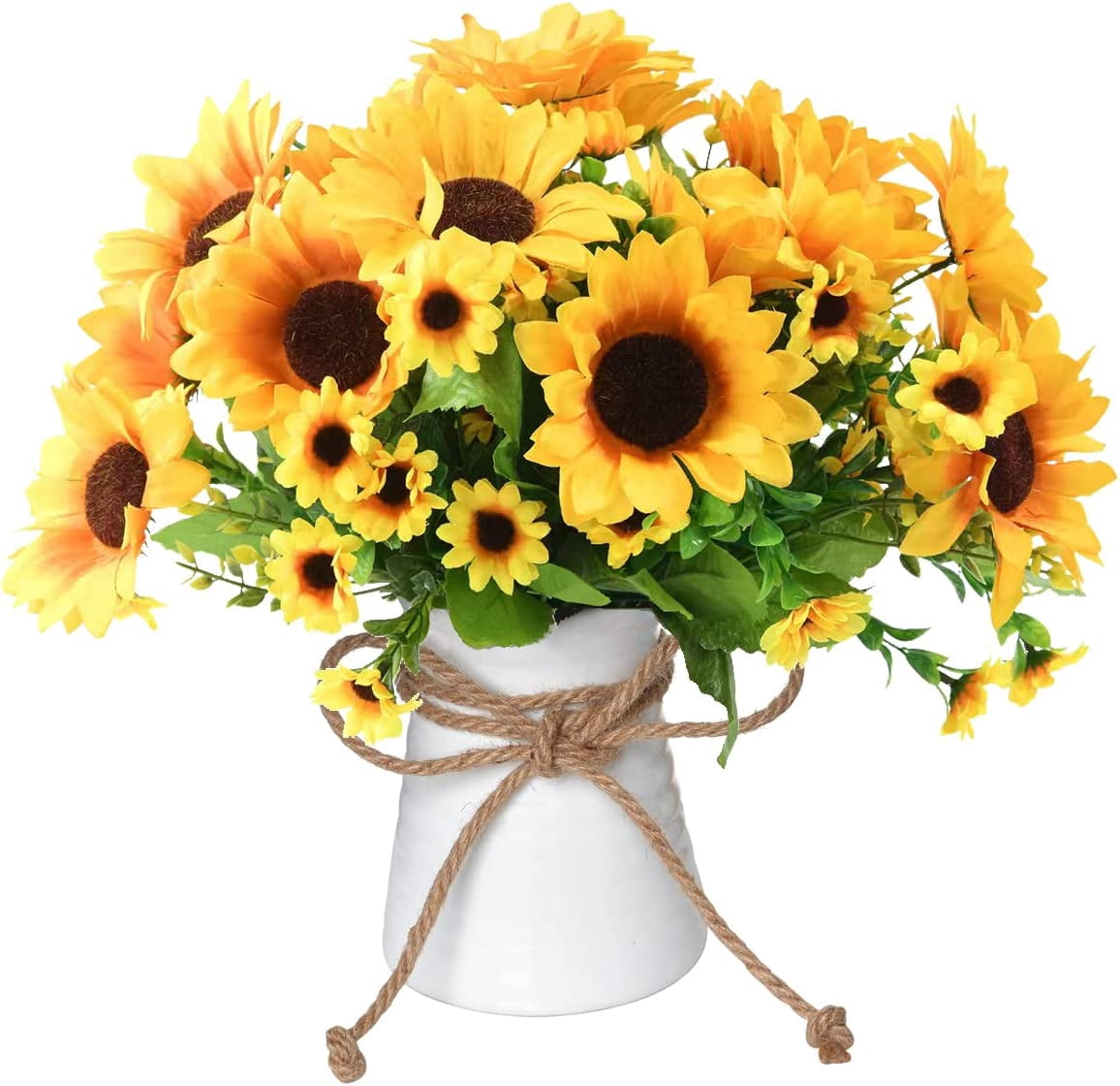 Artificial Flower in Vase,Ceramics Vase with Silk Flower Arrangements ...