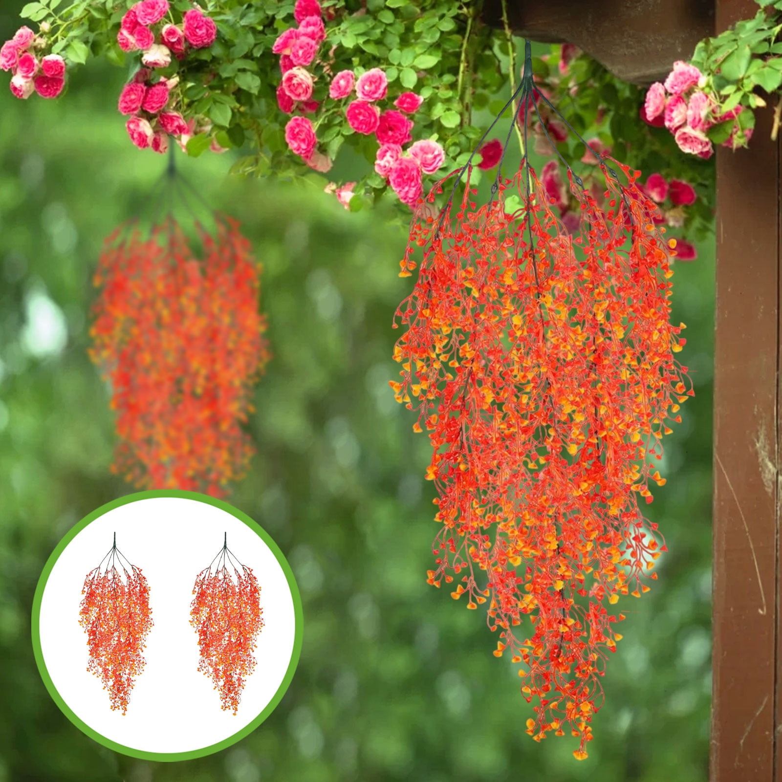 Artificial Flower Vines, Rattan Wall Hanging, Realistic Greenery ...