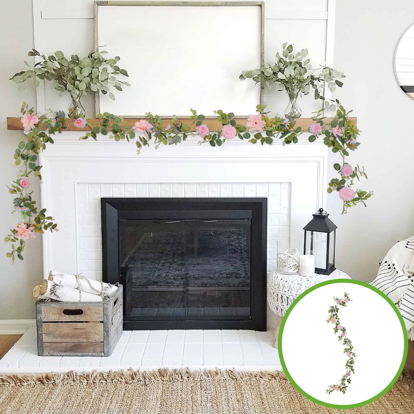 Artificial Flower Vines Rose Garland 6.23Ft Wedding Arch Decoration ...