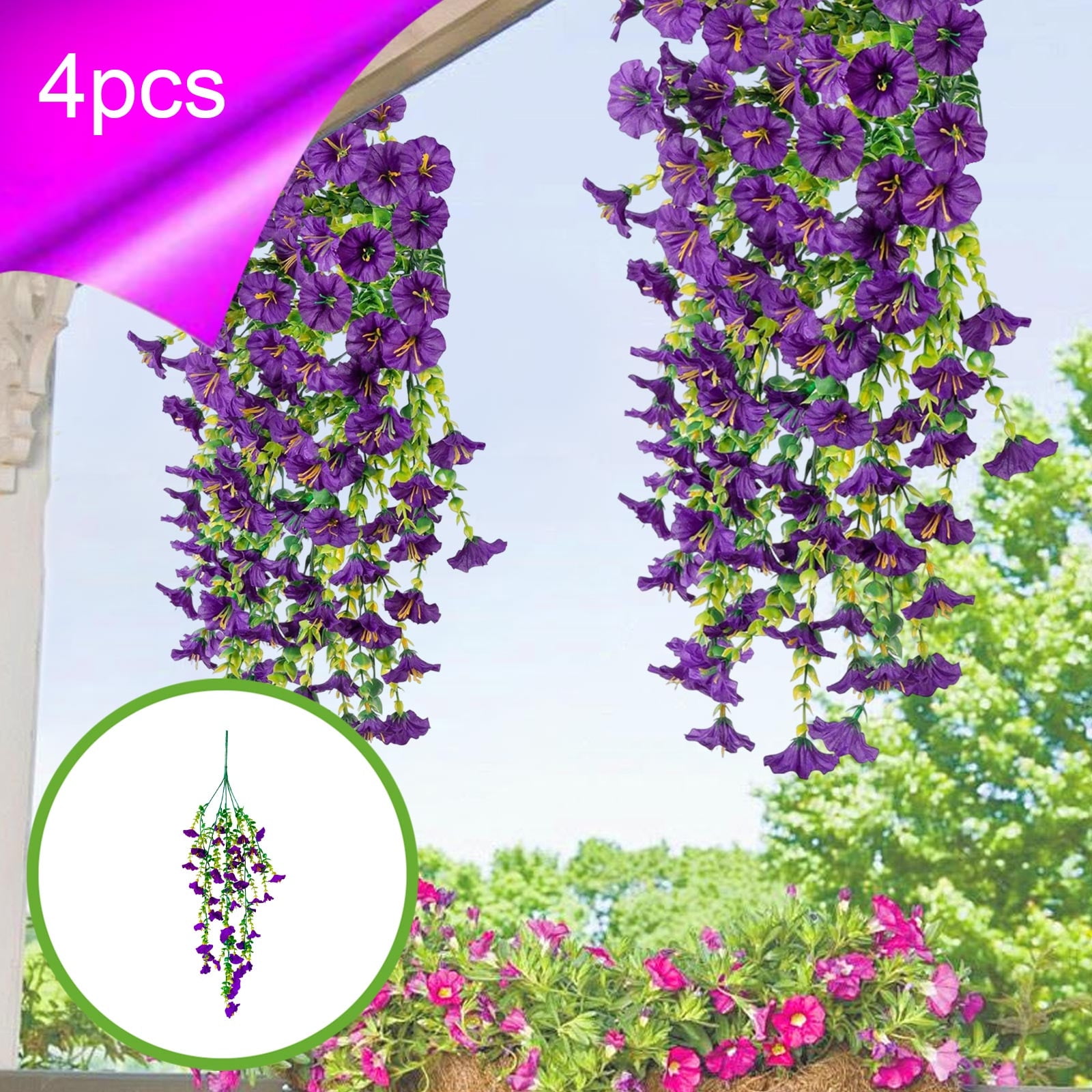 Artificial Flower Vines Wall Hanging, Simulation Plants Rattan Green ...