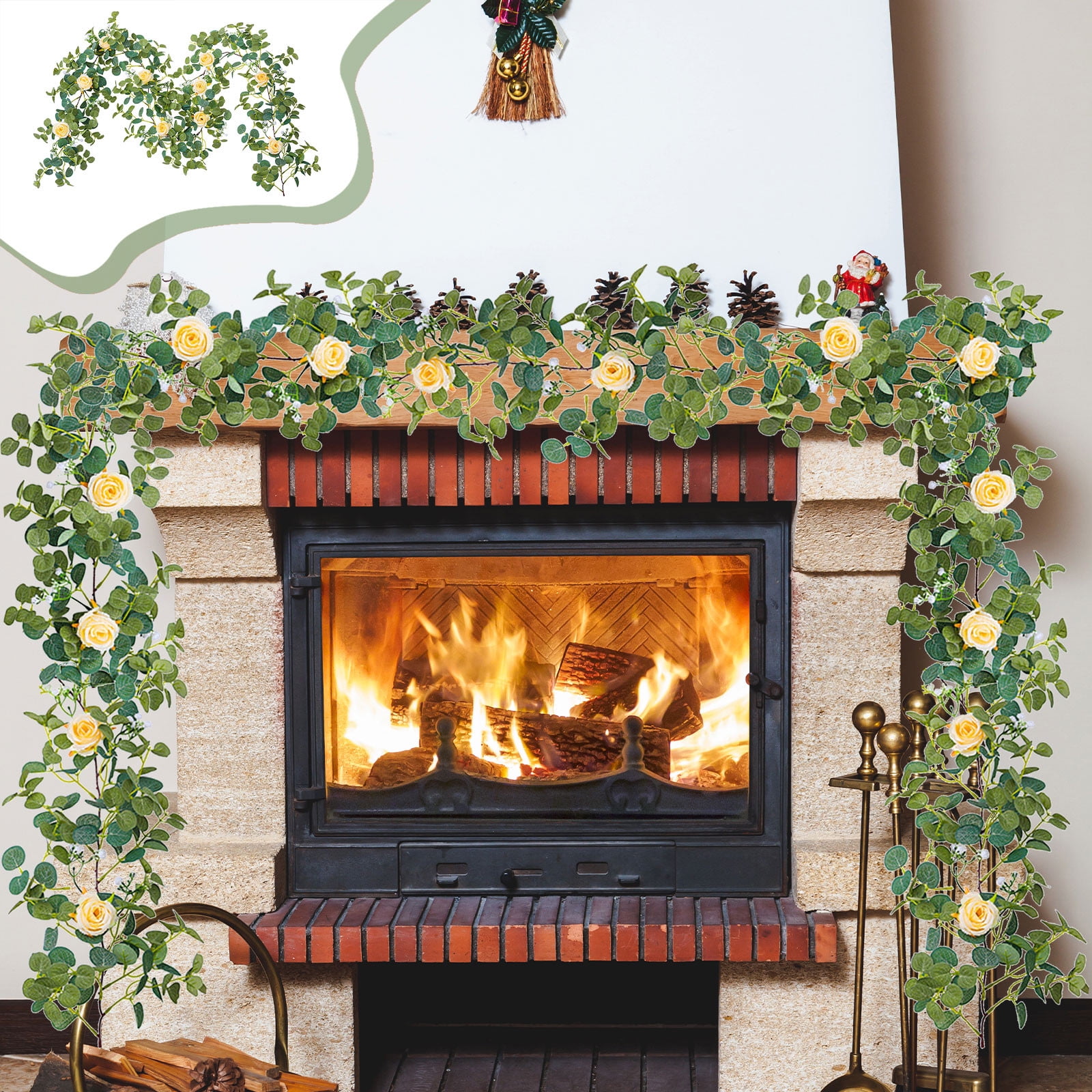 Artificial Flower Wall Decor - Realistic Rattan Backdrop with ...