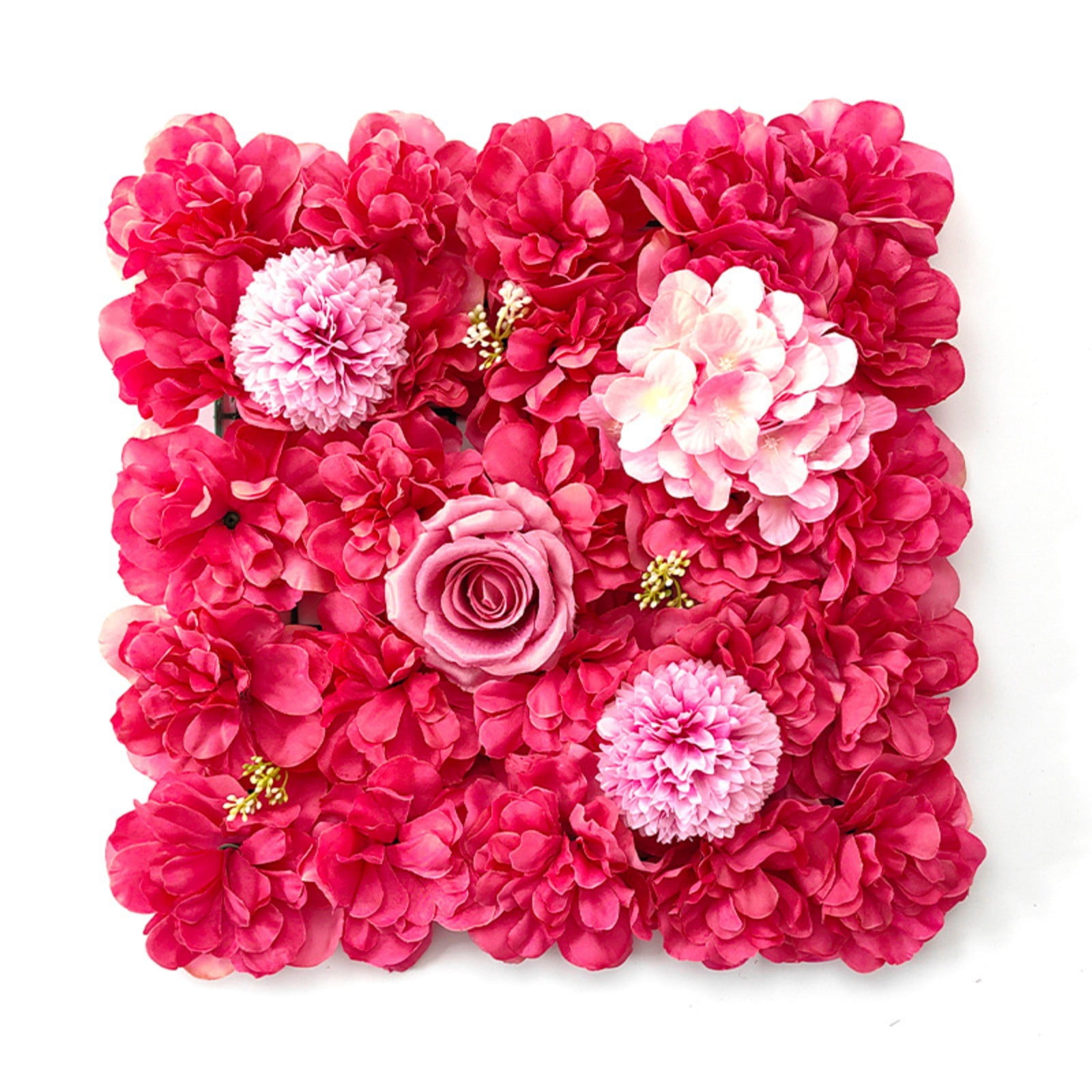 Artificial Flower Wall Panel, 3D Rose Decoration Hot Pink, Artificial ...
