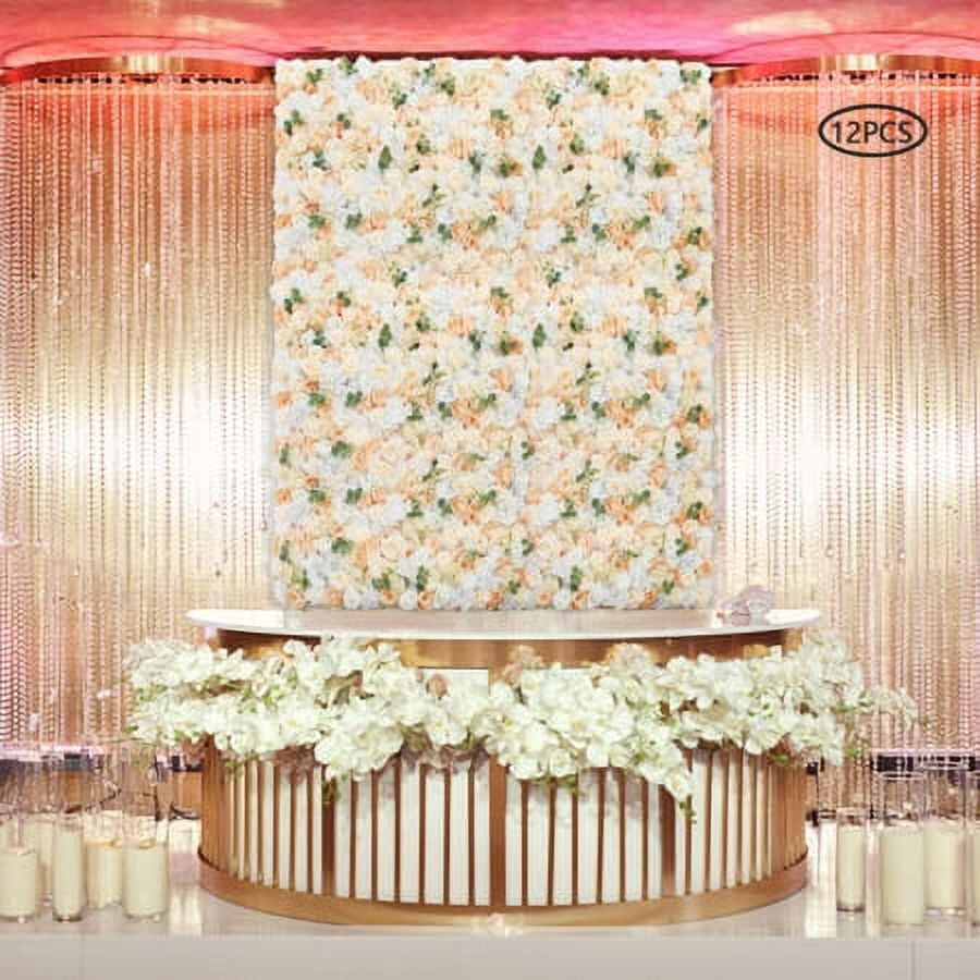 Artificial Flower Wall Panel Silk Rose Wedding Home Backdrop Deco ...