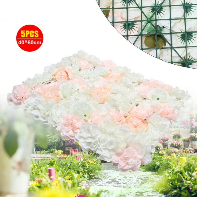 Artificial Flower Wall Panels Wedding Party DIY Silk Flowers Backdrop ...