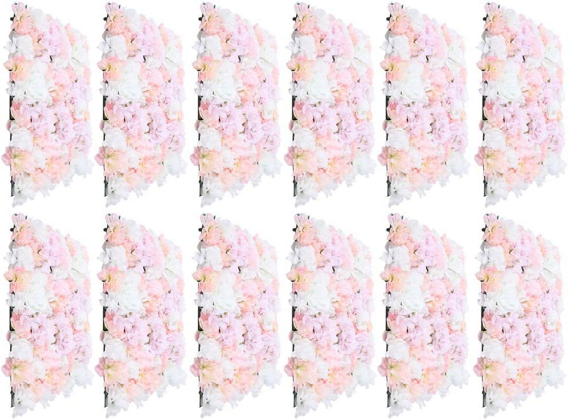 Artificial Flower Wall Screen Panel, 12 Pieces of 24''x16'' Flower Wall ...