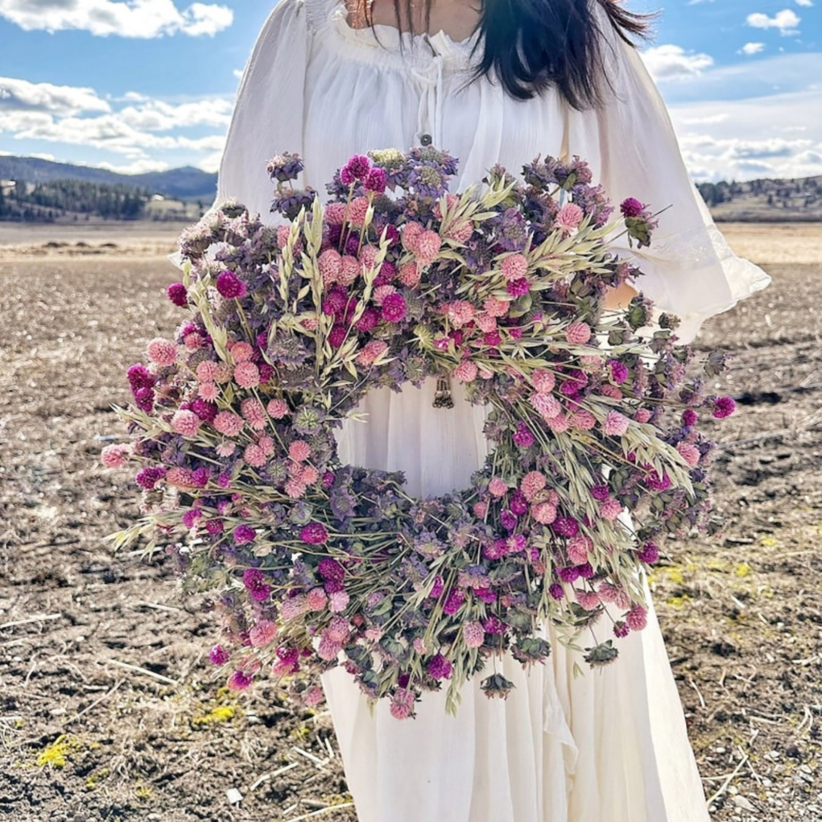 Artificial Flower Wreath "Artificial Violet Wreath Lifelike Faux Flower Decoration With Rich ...