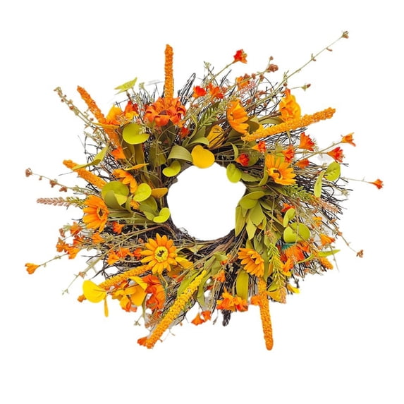 Artificial Flower Wreath Thanksgiving Wreath Autumn Wreath for Front ...