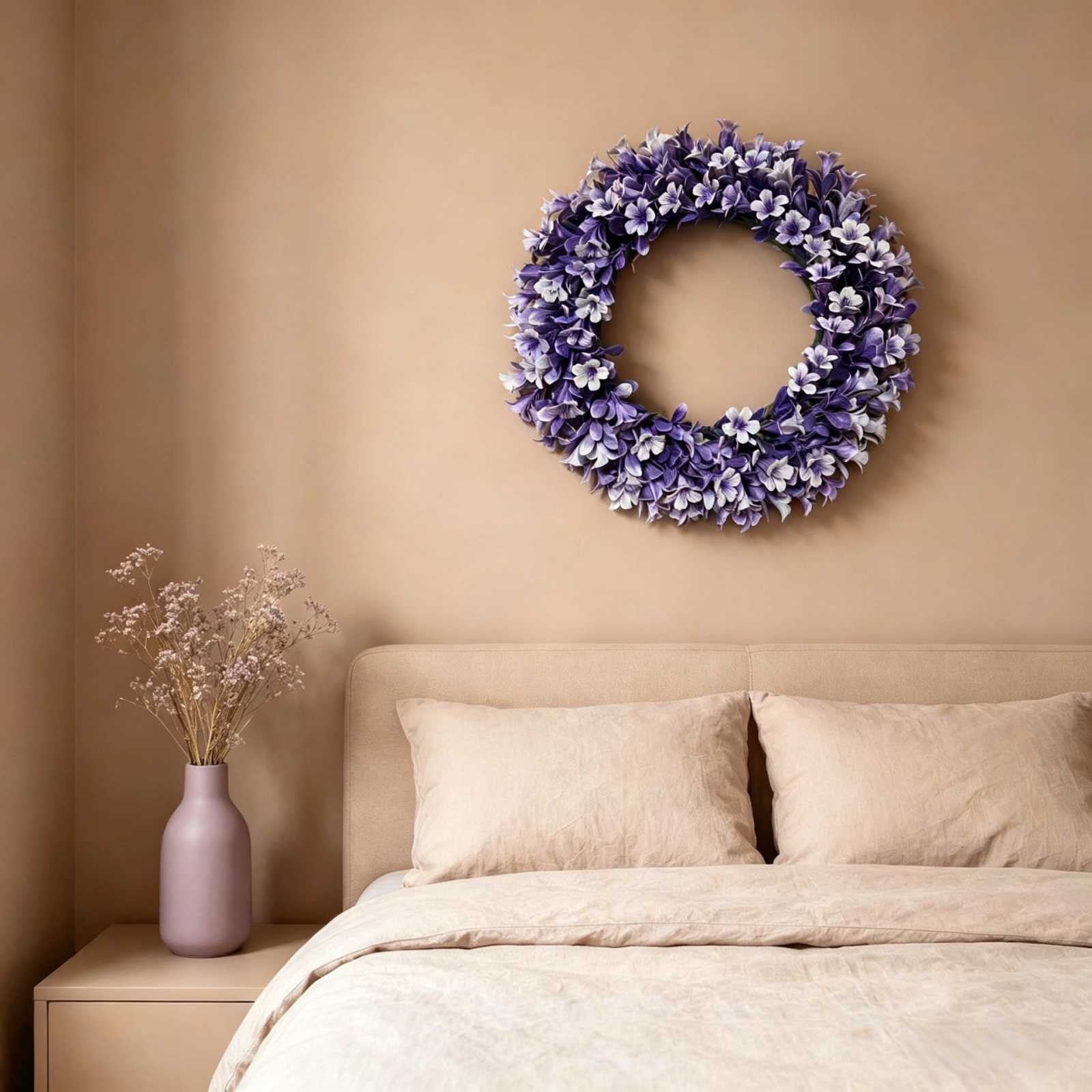 Artificial Flower Wreath for Home Decor with Elegant Bunny Design ...