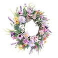 Artificial Flower Wreath with Leaves 50cm Spring Wreath for Front Door ...