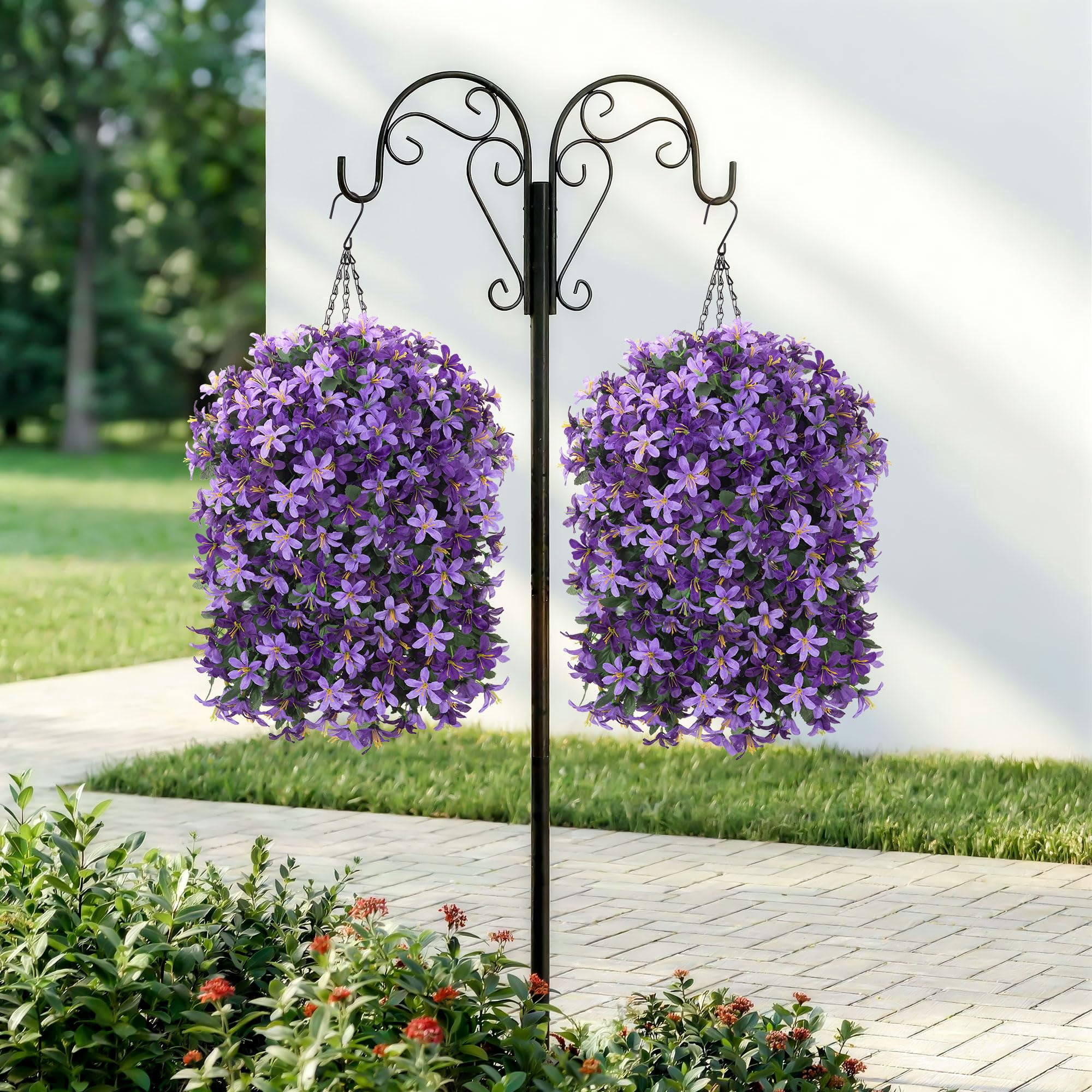 Artificial Flower for Outdoors Fake Lily Hanging Flower Baskets for ...