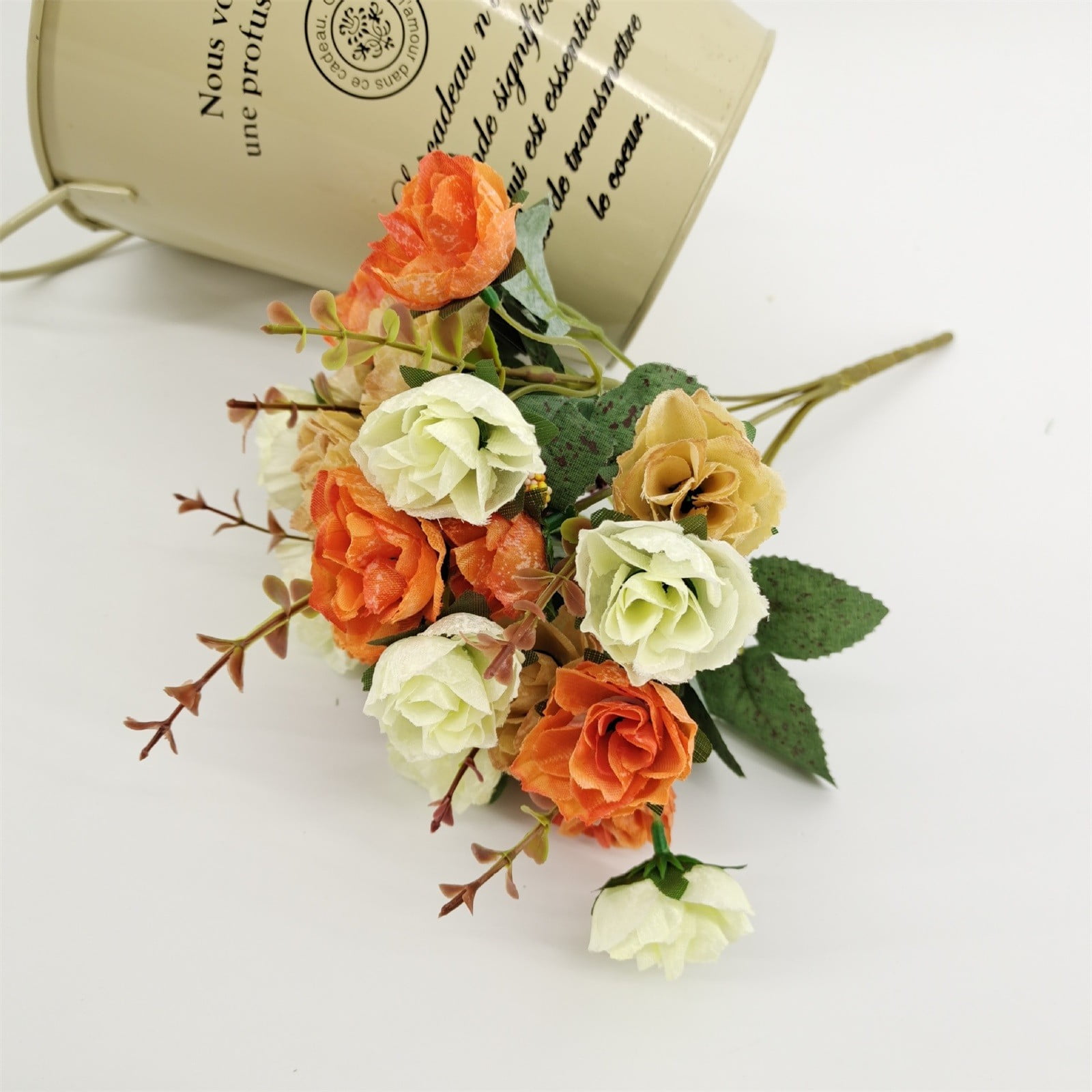 Artificial Flowers,1 Packs of Artificial Roses 21 Little Rose Silk ...