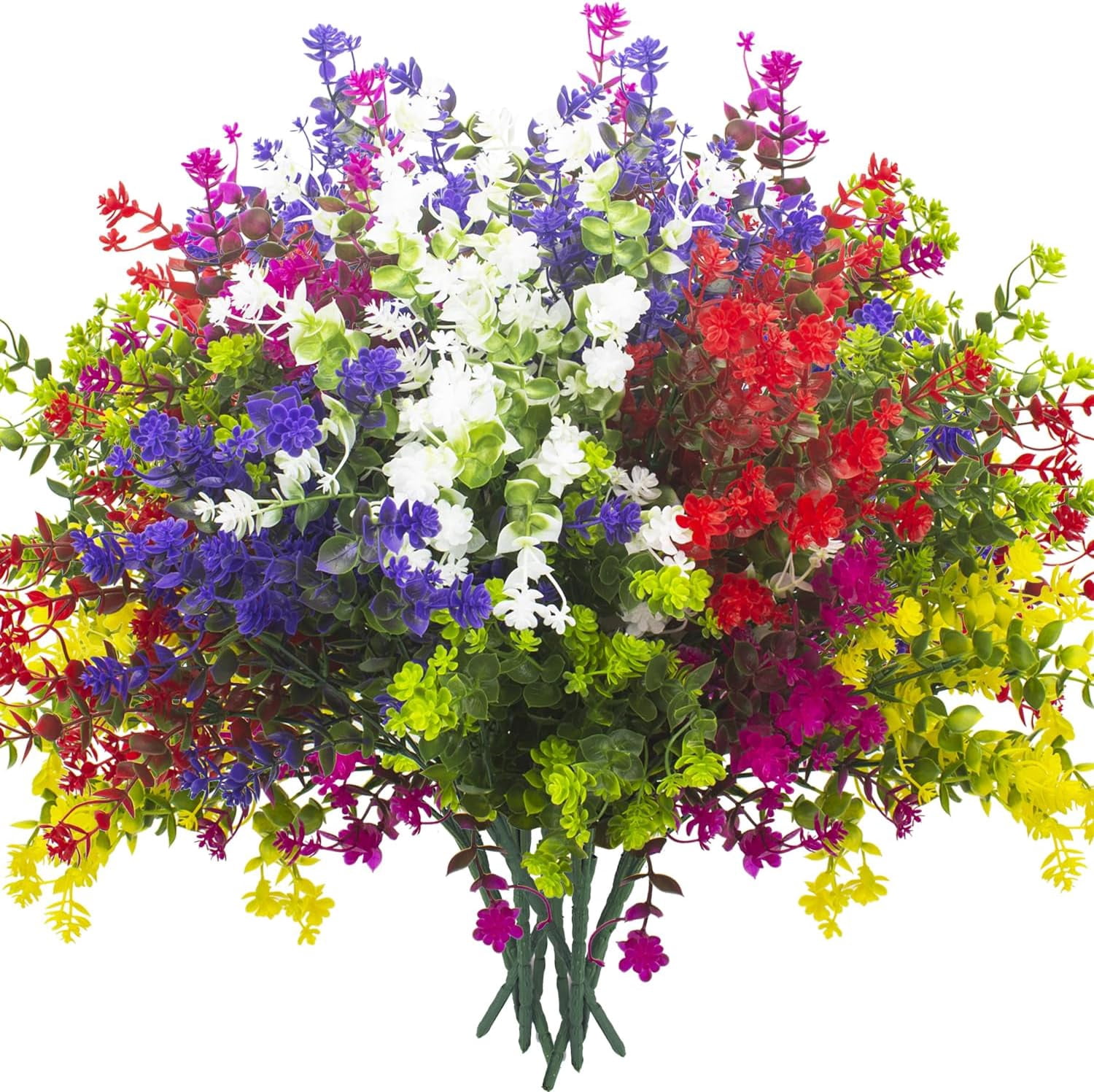 Artificial Flowers, 10 Bundles Outdoor Fake Flowers for Decoration UV ...