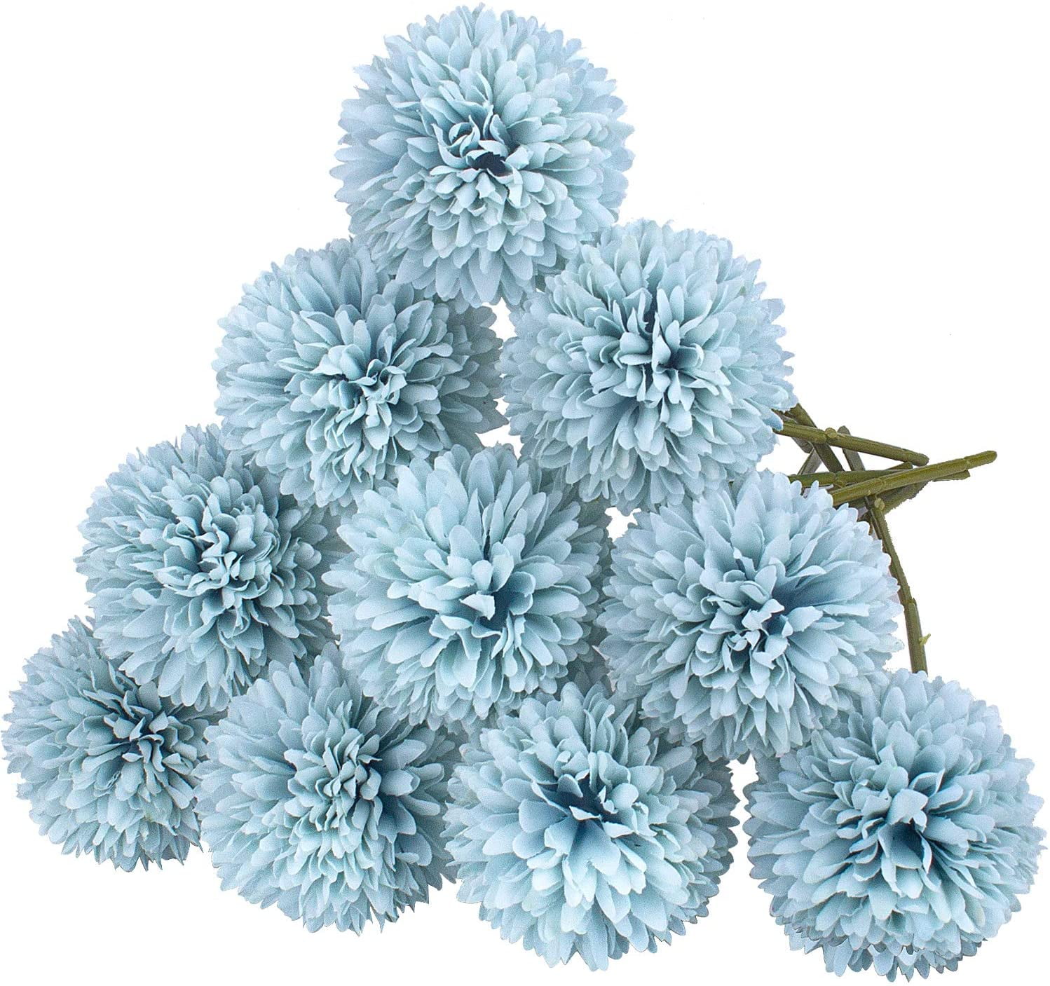 Artificial Flowers, 10 Pcs Fake Silk Hydrangea Heads Bridal Wedding ...