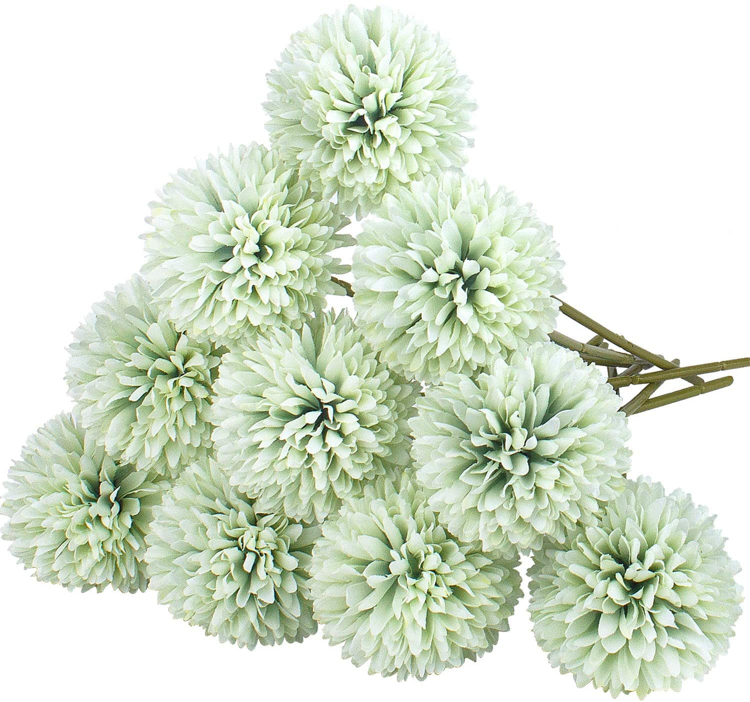 Artificial Flowers, 10 Pcs Fake Silk Hydrangea Heads Bridal Wedding ...