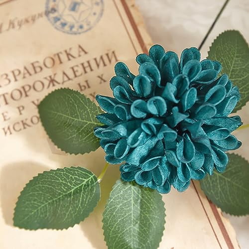 Artificial Flowers, 100pcs Dark Teal Artificial Rose for DIY Wedding ...
