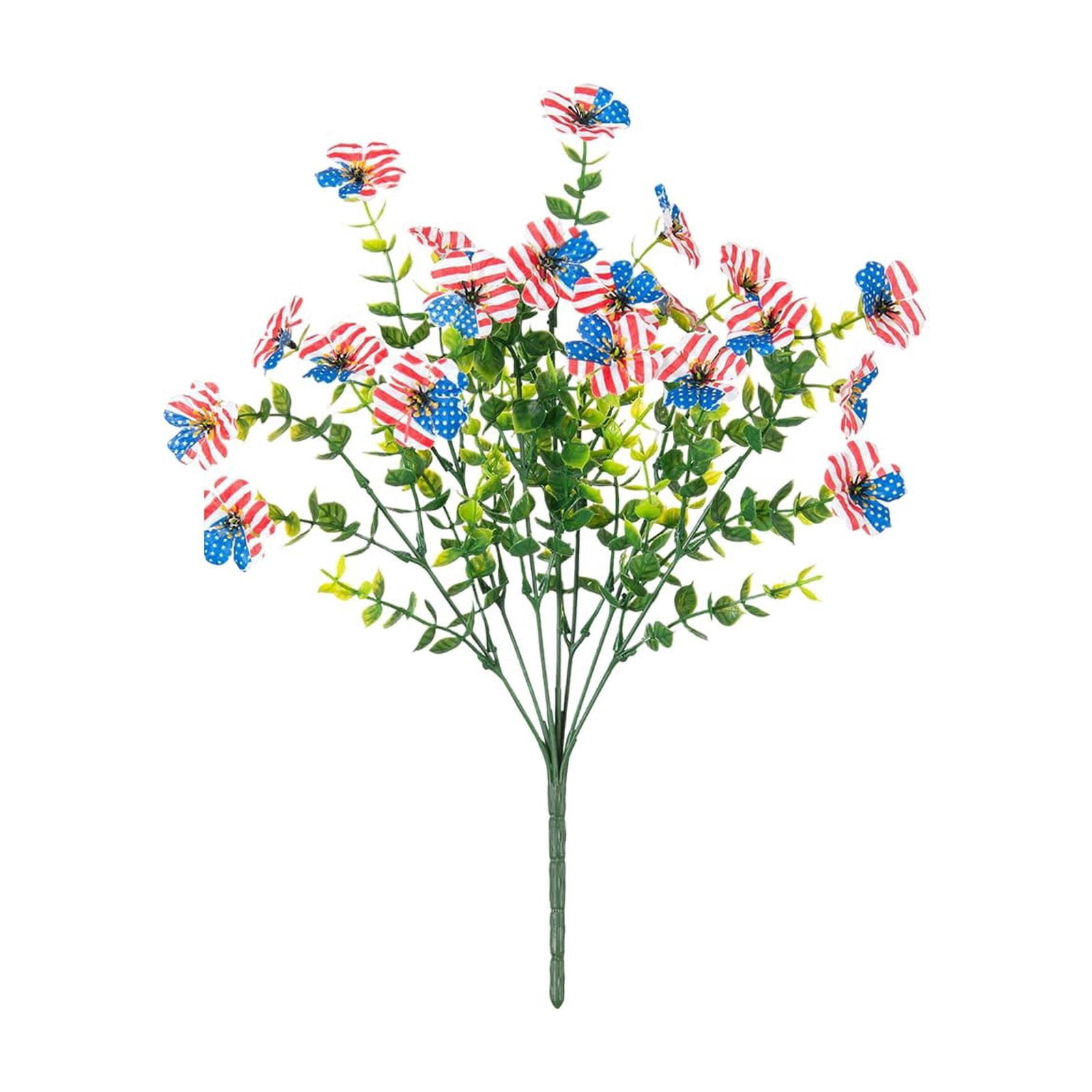 Artificial Flowers 12 Bundles UV Resistant Faux Plants Maintenance Free ...