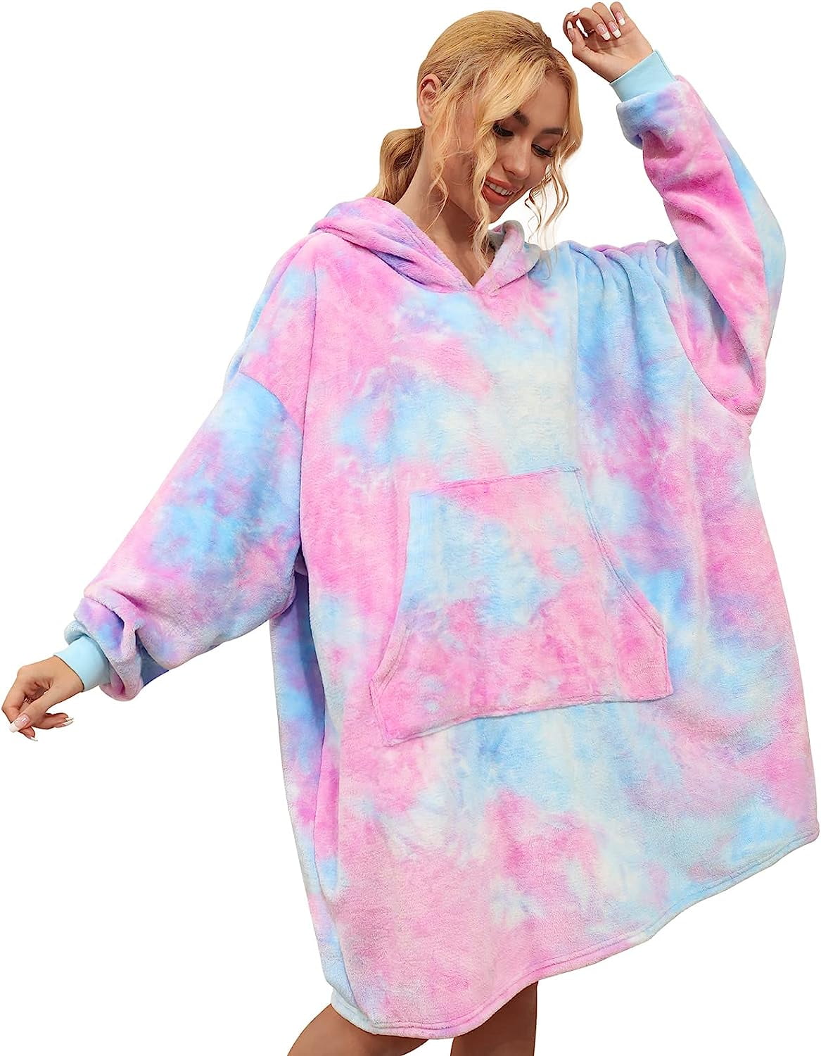 Wearable Blanket Hoodie for Women Girls - Fleece Oversized Sweatshirt ...