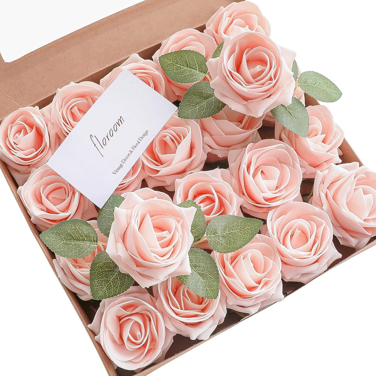 Artificial Flowers 20pcs Real Looking Ivory High-Centered Foam Fake ...