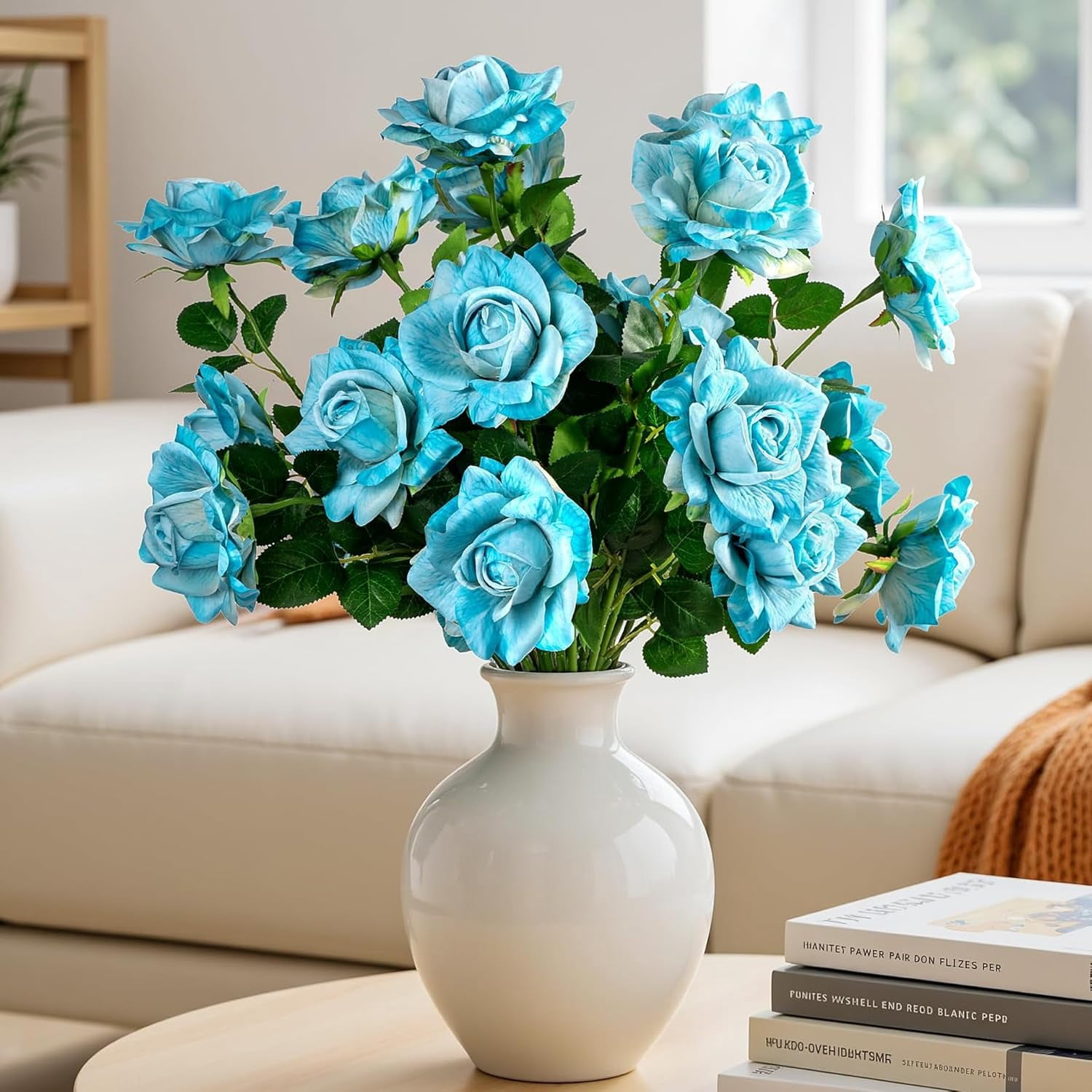 Artificial Flowers 23.2In Artificial Roses 20PCS Fake Roses Long Stem ...
