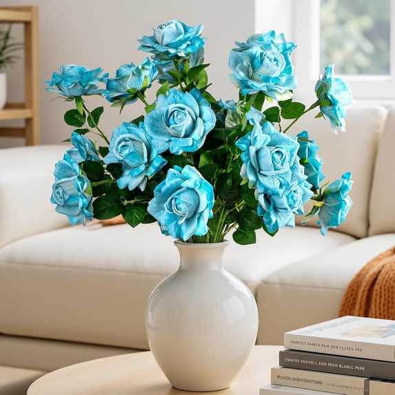 Artificial Flowers 23.2In Artificial Roses 20PCS Fake Roses Long Stem ...