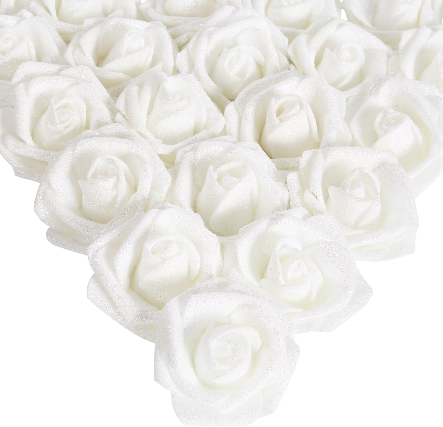 Artificial Flowers, 25pcs Foam Glitter Roses Glitter Foam Rose Foam ...