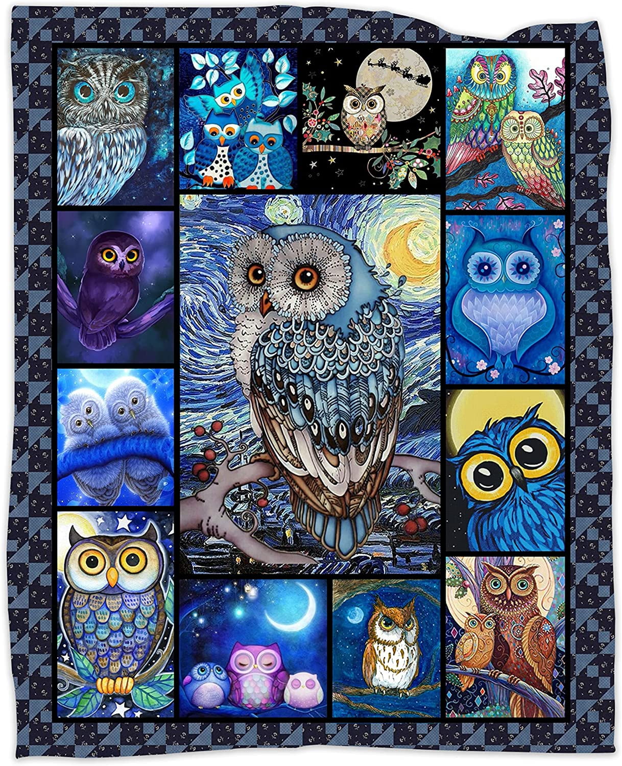 Owl Gifts for Women, Owl Blanket 50''x60'', Owl Decor, Owl Receiving Blankets Birthday Christmas ...