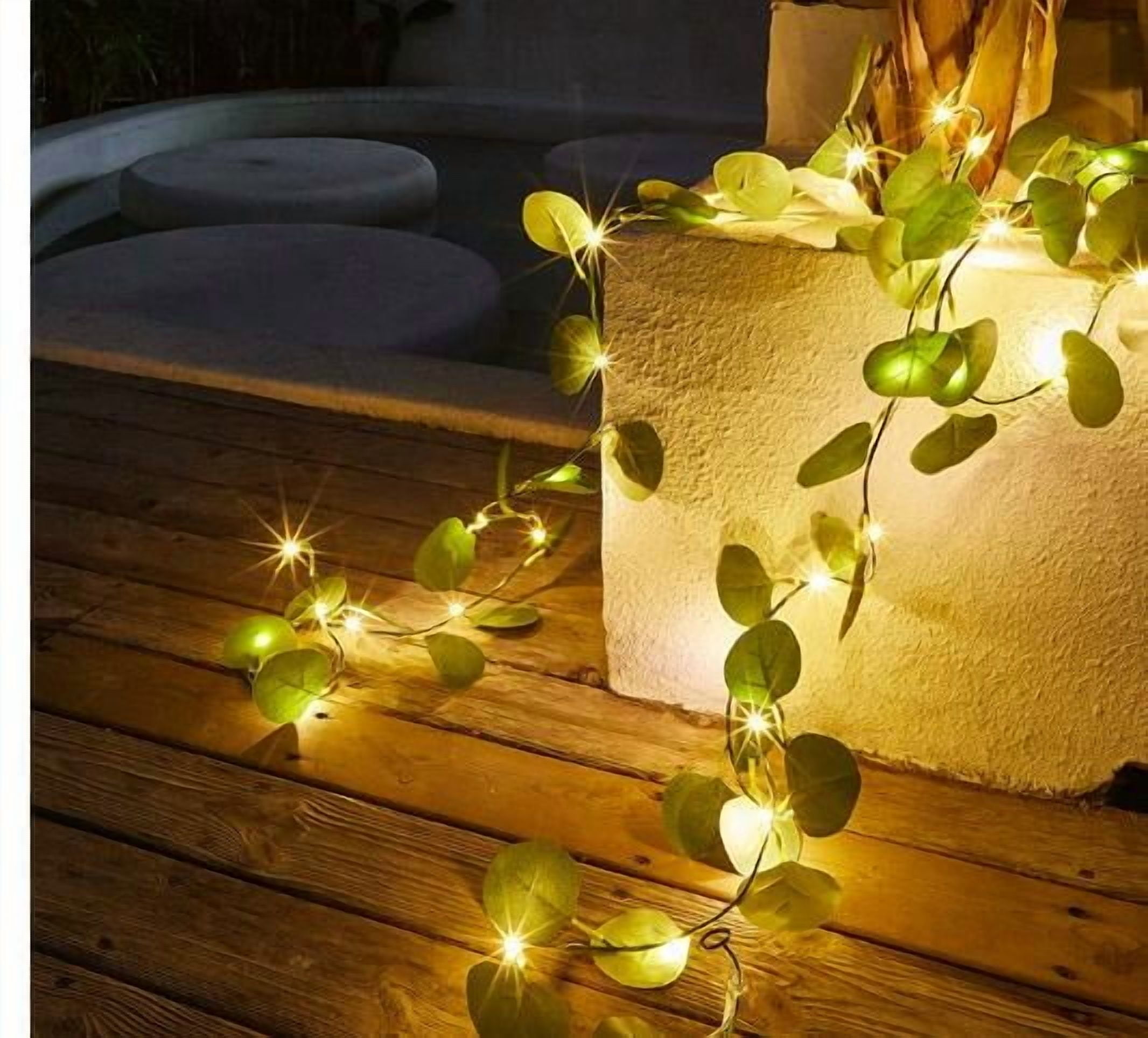Artificial Flowers,2m Light Olive Vine With LED Lights Battery Operated ...