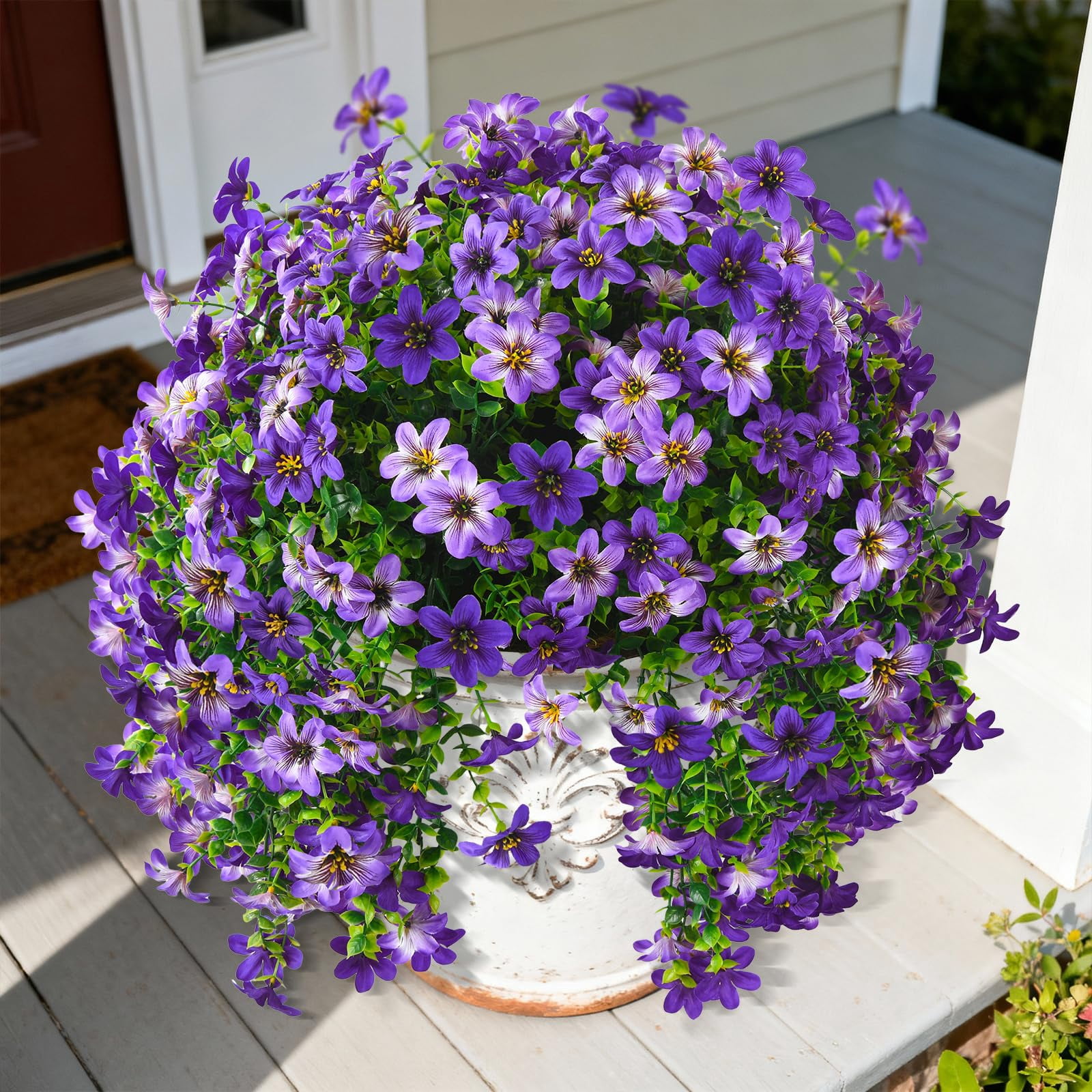Artificial Flowers 2pcs Purple Outdoor Indoor Decor - Walmart.com