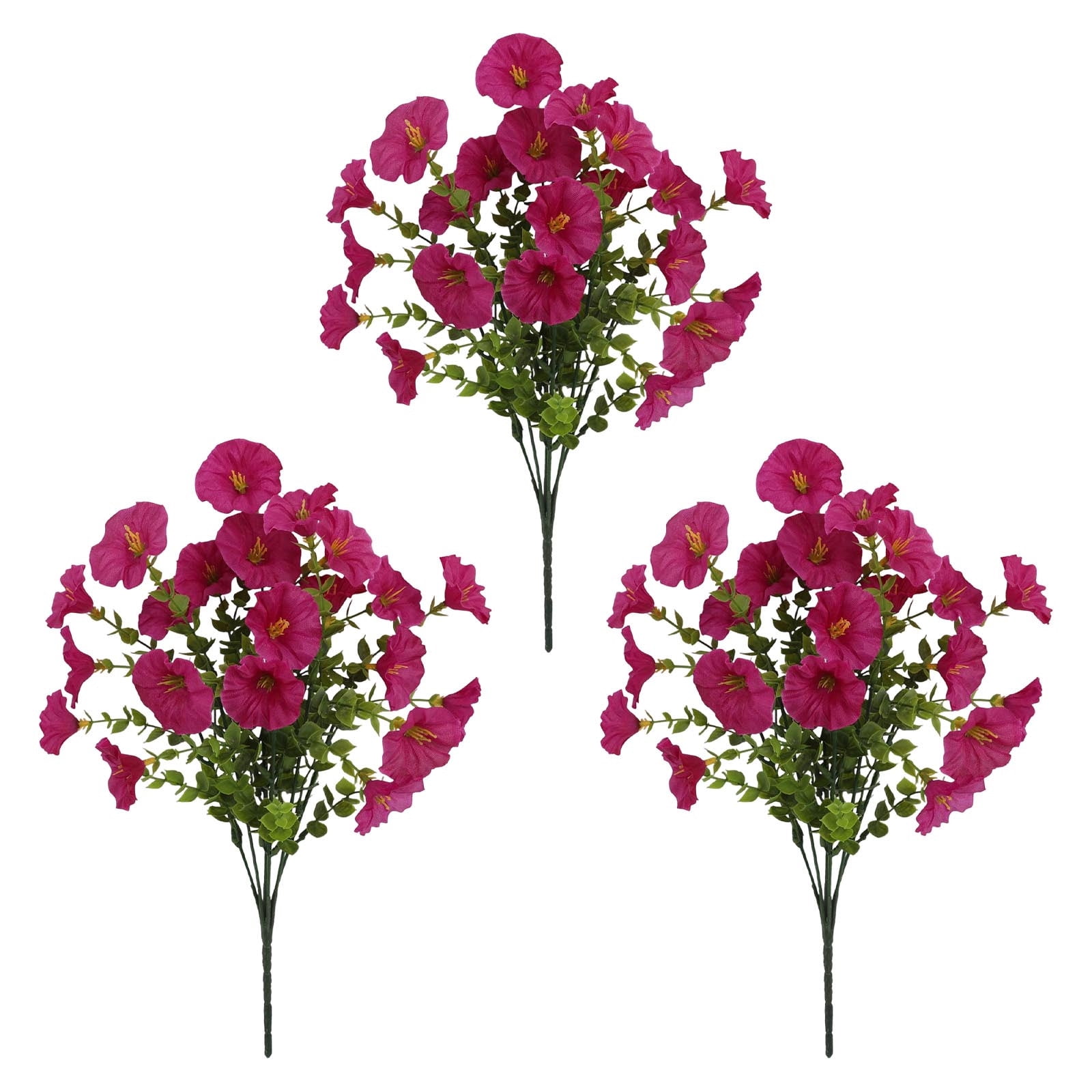 Artificial Flowers (3 Bunchs),Artificial Outdoor Plants Uv Resistant ...