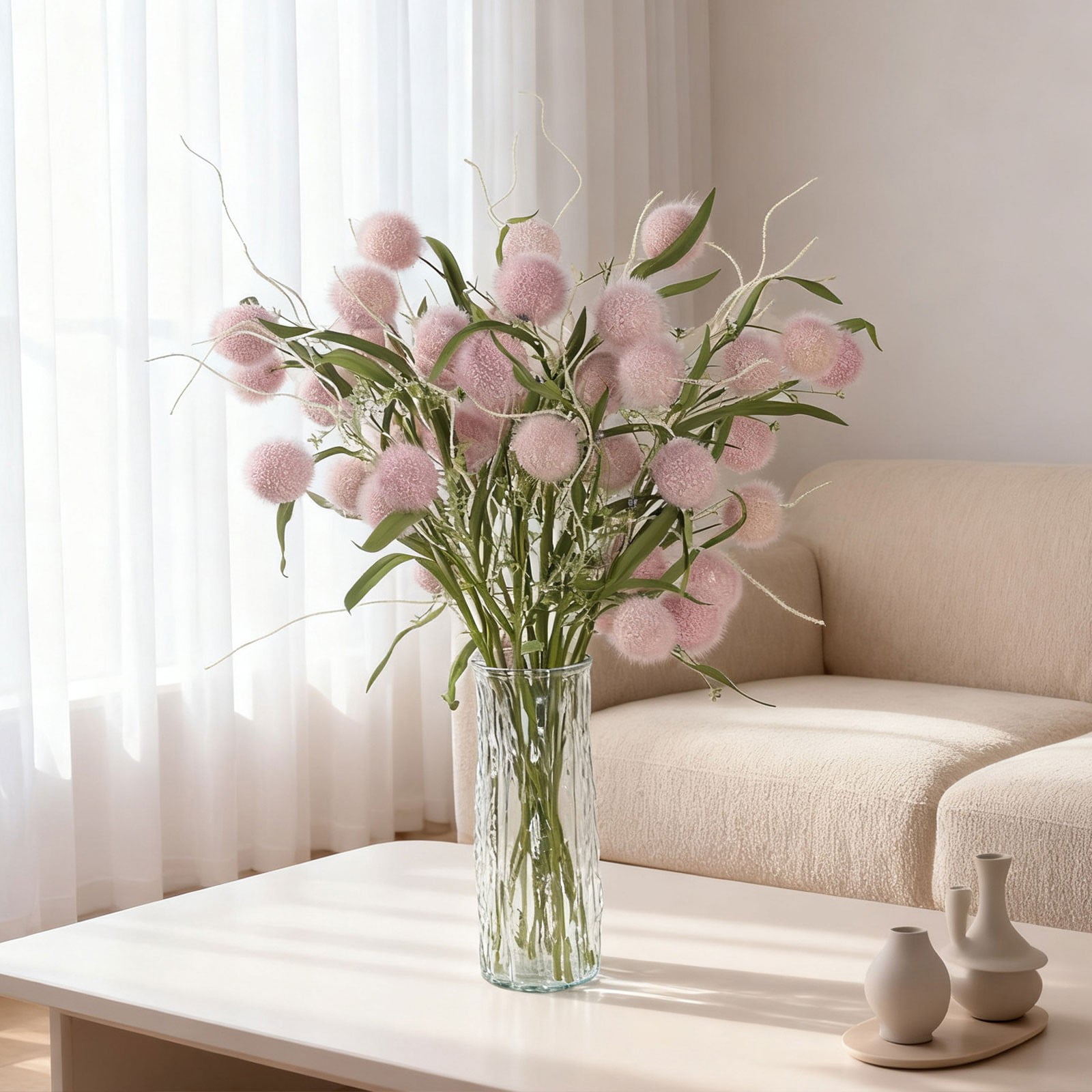 Artificial Flowers,3 Head Dandelion Puff Artificial Flowers Dandelion ...