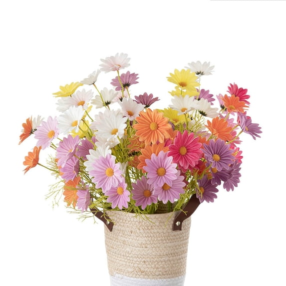 Artificial Flowers 5 Fork 5 Heads Sunflowers Outdoor UV Resistant Fake ...